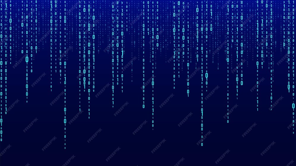Premium Vector | Vector digital blue background of streaming binary code Matrix background with ...