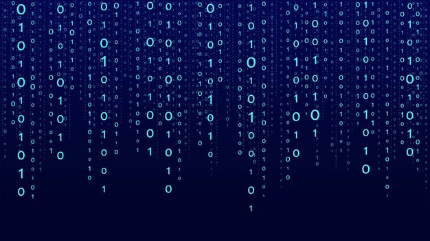 Premium Vector | Matrix of binary numbers. binary computer code. flow of blue random digital ...
