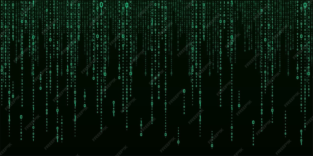 Premium Vector | Vector digital green background of streaming binary code matrix background with ...