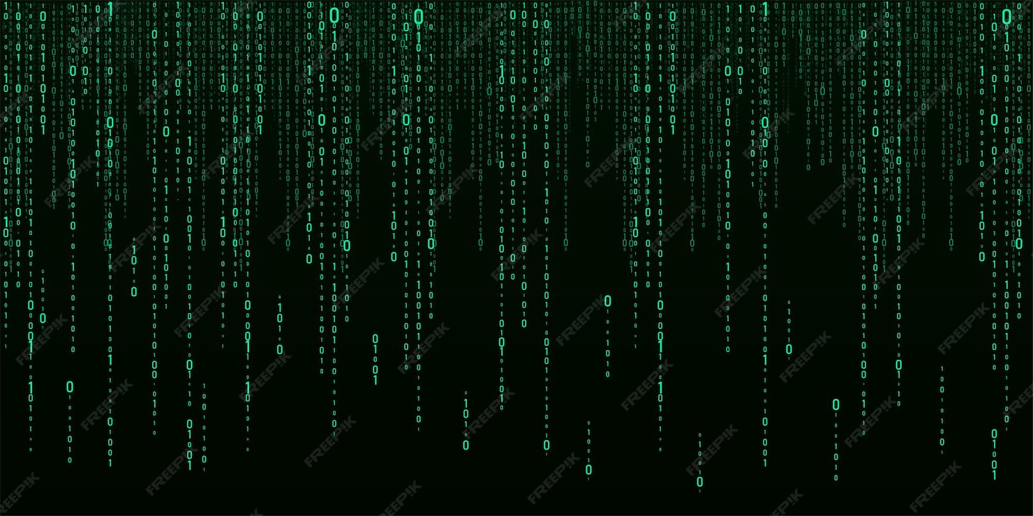 Premium Vector | Vector digital green background of streaming binary code matrix background with ...