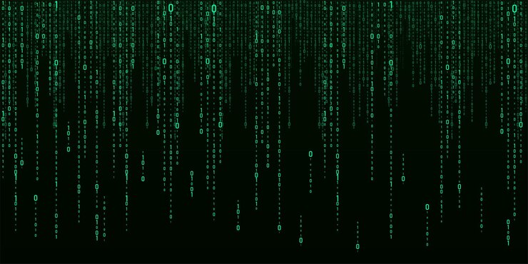 Premium Vector | Vector digital green background of streaming binary code matrix background with ...