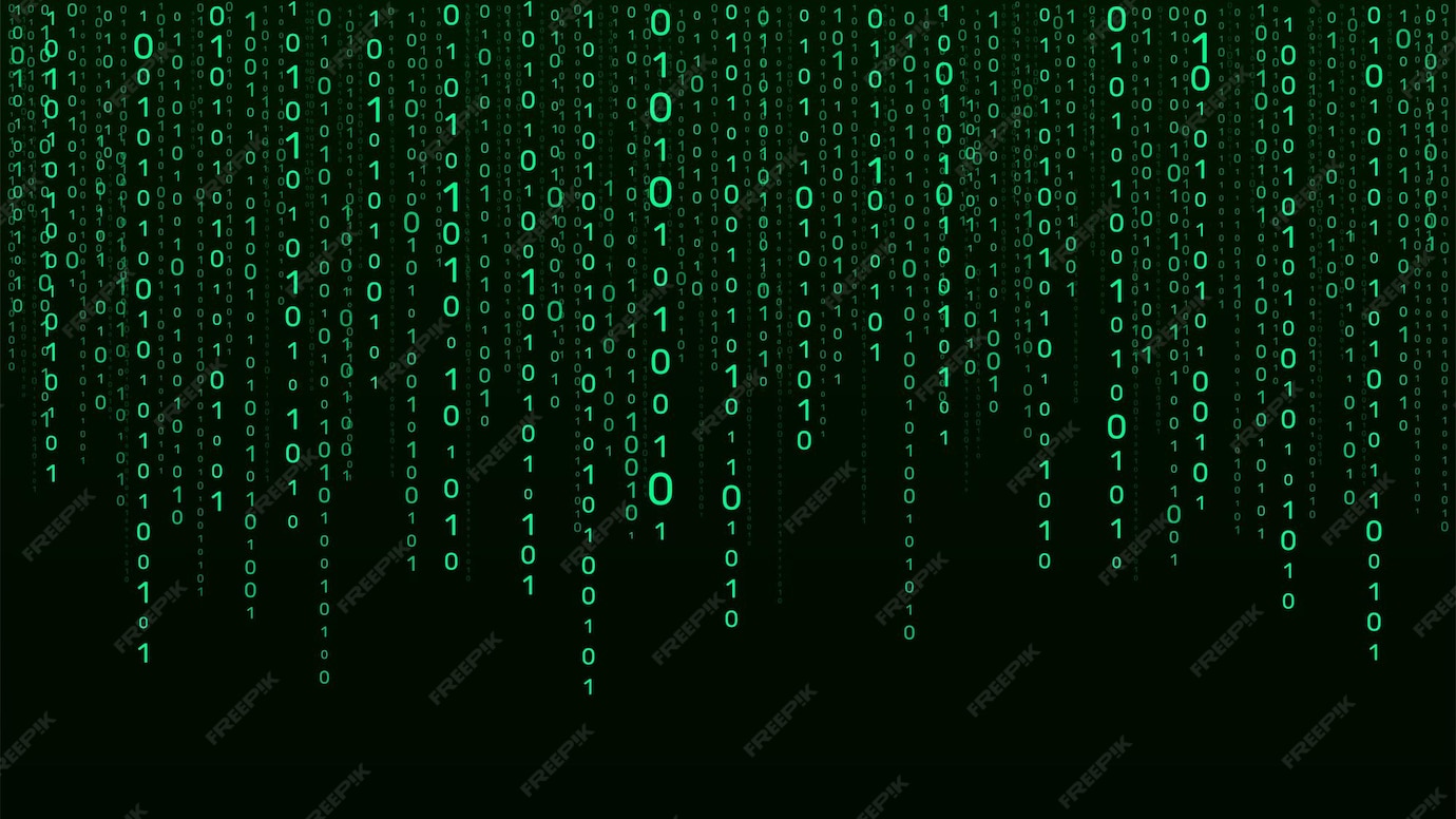 Premium Vector | Vector digital green background of streaming binary code Matrix background with ...