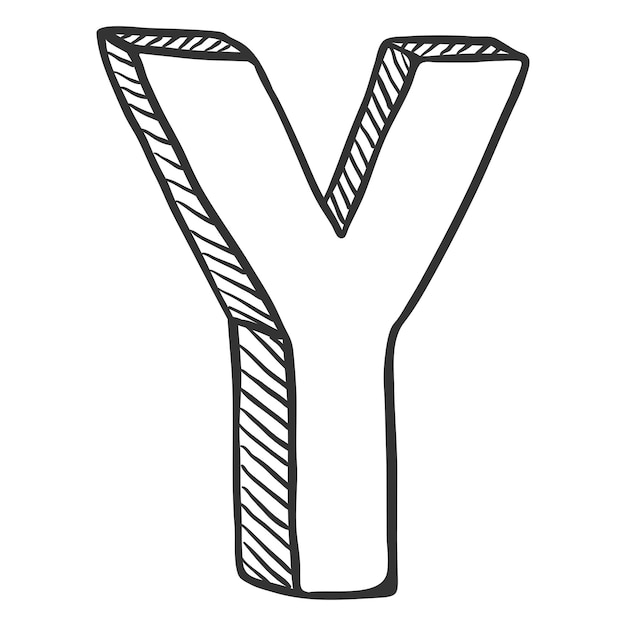 Premium Vector | Vector doodle sketch illustration the letter y Premium Vector | Vector doodle sketch illustration the letter y