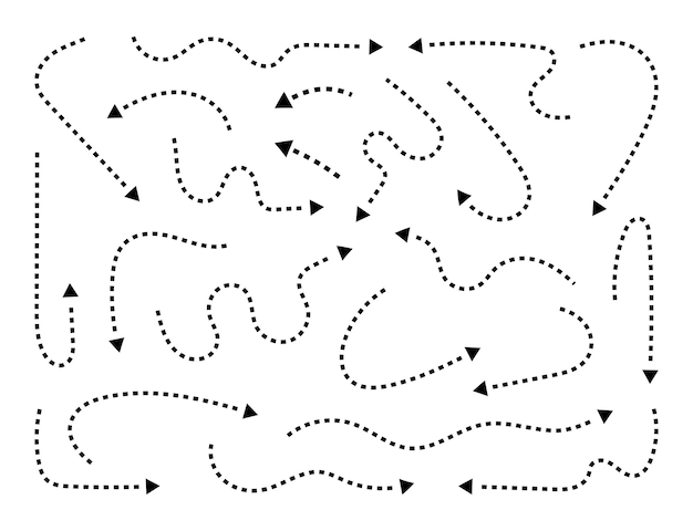 Premium Vector | Vector Dotted Line Art Arrows Collection Set Premium Vector | Vector Dotted Line Art Arrows Collection Set