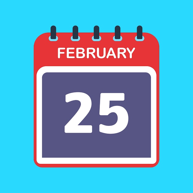 Premium Vector | Vector february 25 vector flat design of daily ... Premium Vector | Vector february 25 vector flat design of daily ...