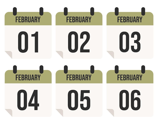 Premium Vector | Vector february month calendar collection Premium Vector | Vector february month calendar collection