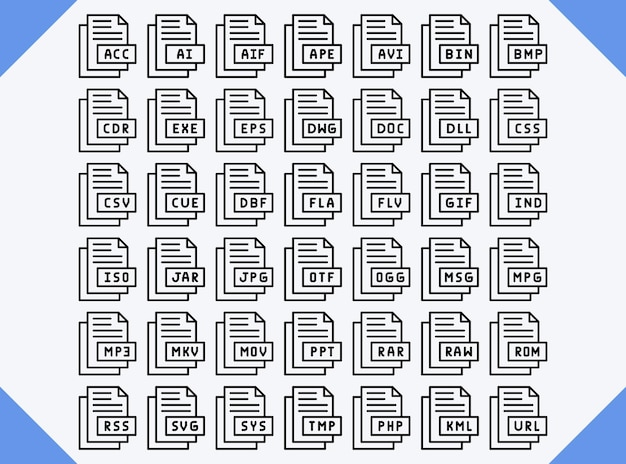 Premium Vector | Vector file format line icon set Premium Vector | Vector file format line icon set
