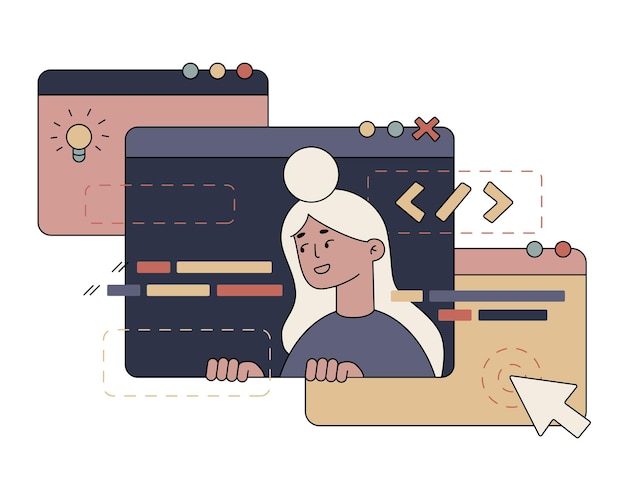 Premium Vector | Vector flat cartoon hand drawn illustration programmer ... Premium Vector | Vector flat cartoon hand drawn illustration programmer ...
