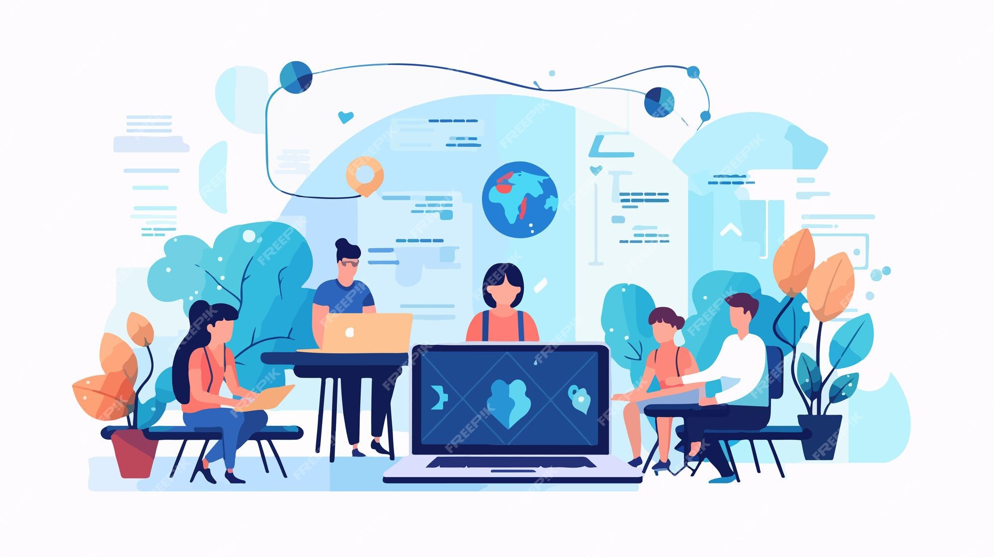 Vector Flat Style Concept of Online Schooling | Premium AI-generated vector Vector Flat Style Concept of Online Schooling | Premium AI-generated vector