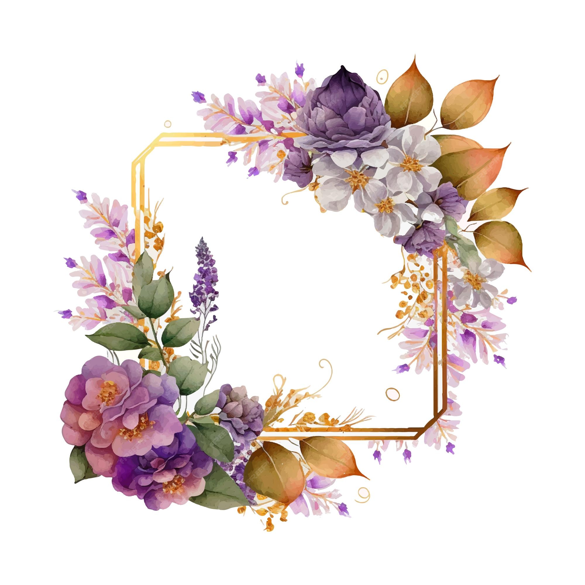 Premium Vector | Vector flowers frame Beautiful wreath Elegant floral ... Premium Vector | Vector flowers frame Beautiful wreath Elegant floral ...