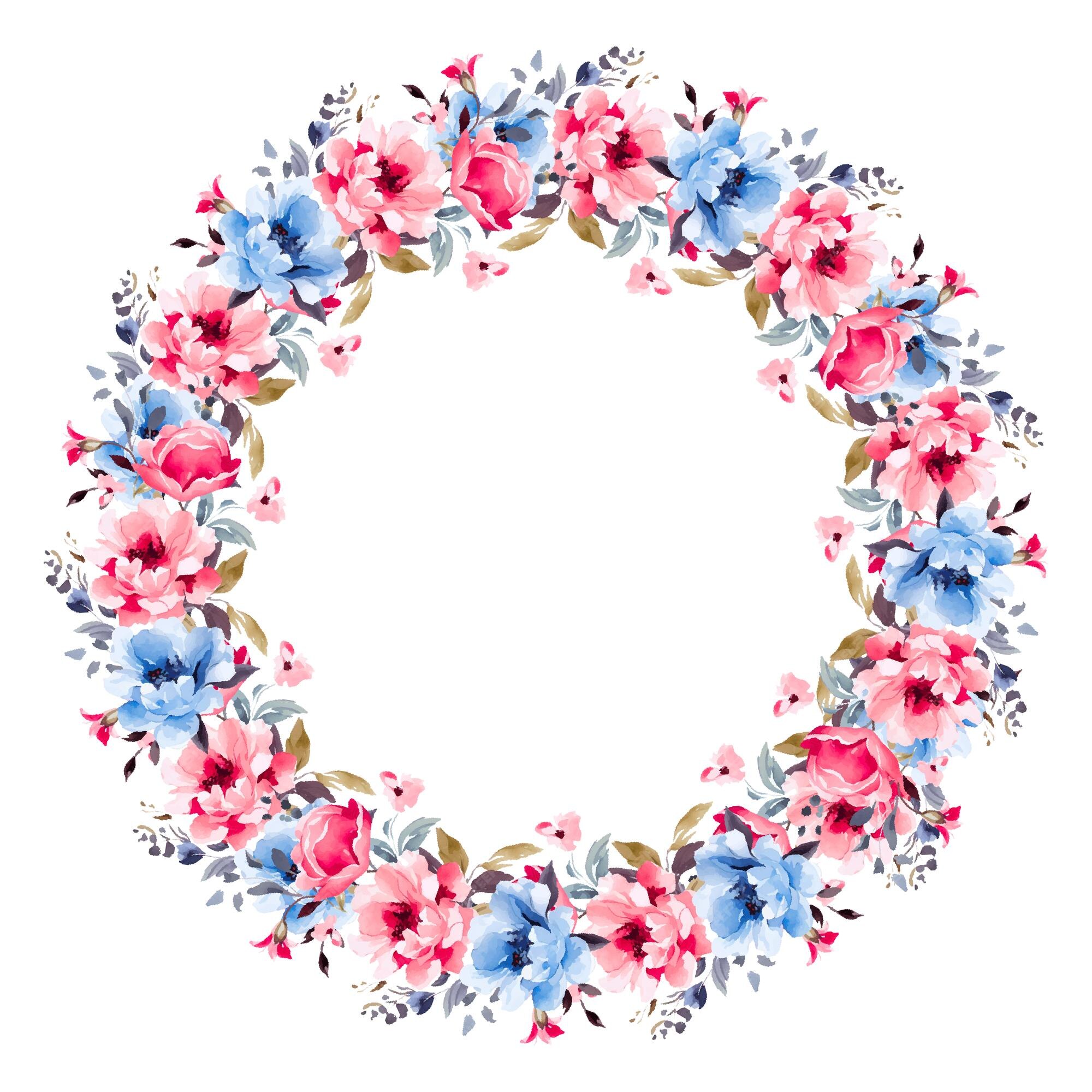 Premium Vector | Vector flowers frame beautiful wreath elegant floral ... Premium Vector | Vector flowers frame beautiful wreath elegant floral ...