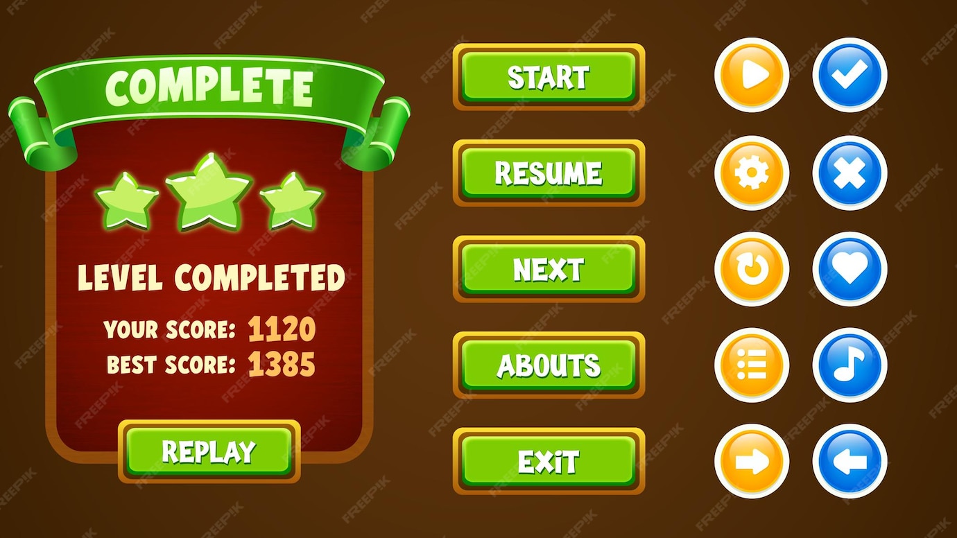 Premium Vector | Vector game ui kit. complete menu of graphical user interface. can be used in ...