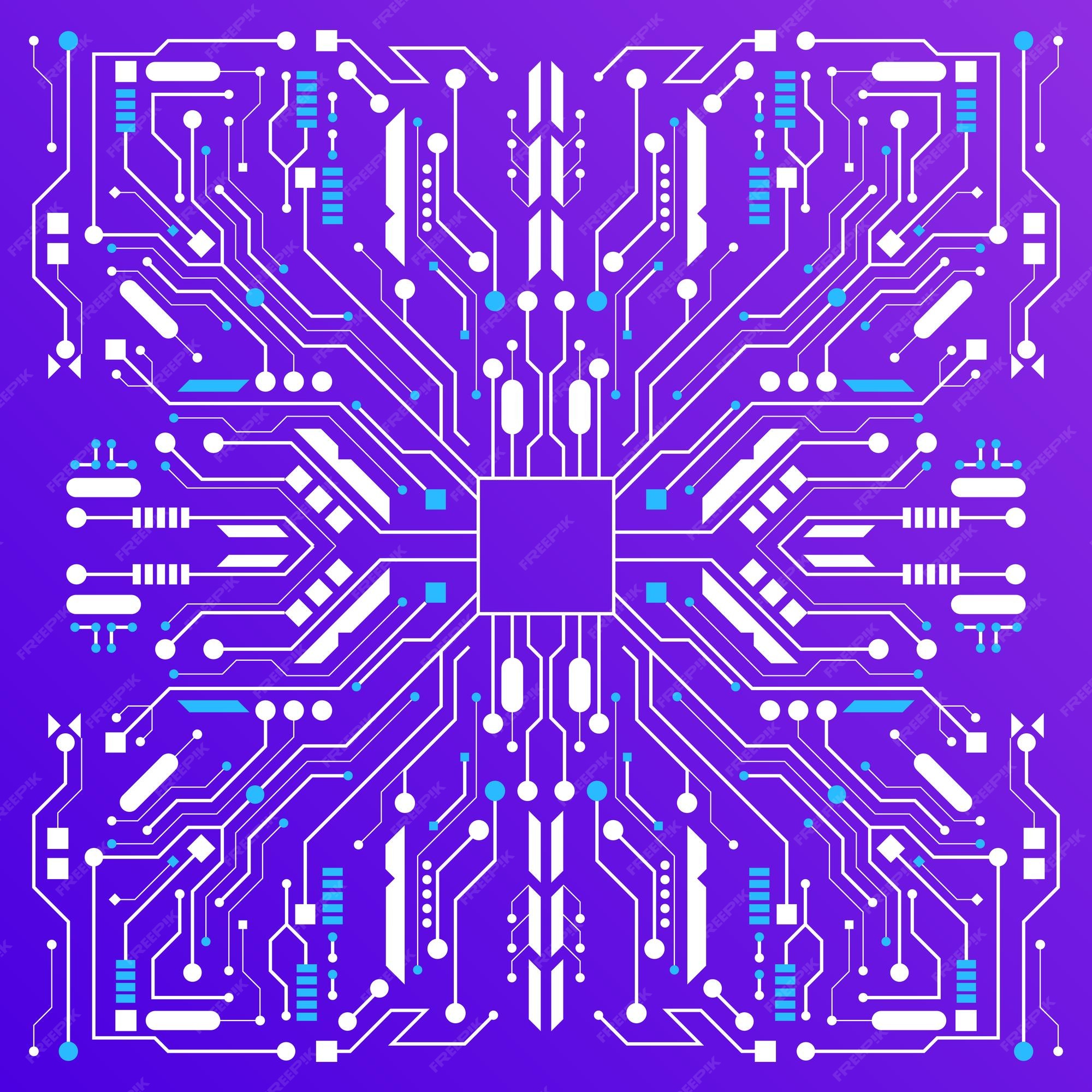 Premium Vector | Vector geometric frame with computer chip pattern ...