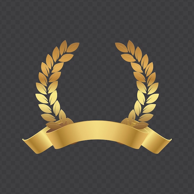 Premium Vector Vector Gold Laurel With Ribbon Golden Laurel Wreath