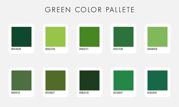 Premium Vector | Vector Green Color Pallete Collection Premium Vector | Vector Green Color Pallete Collection