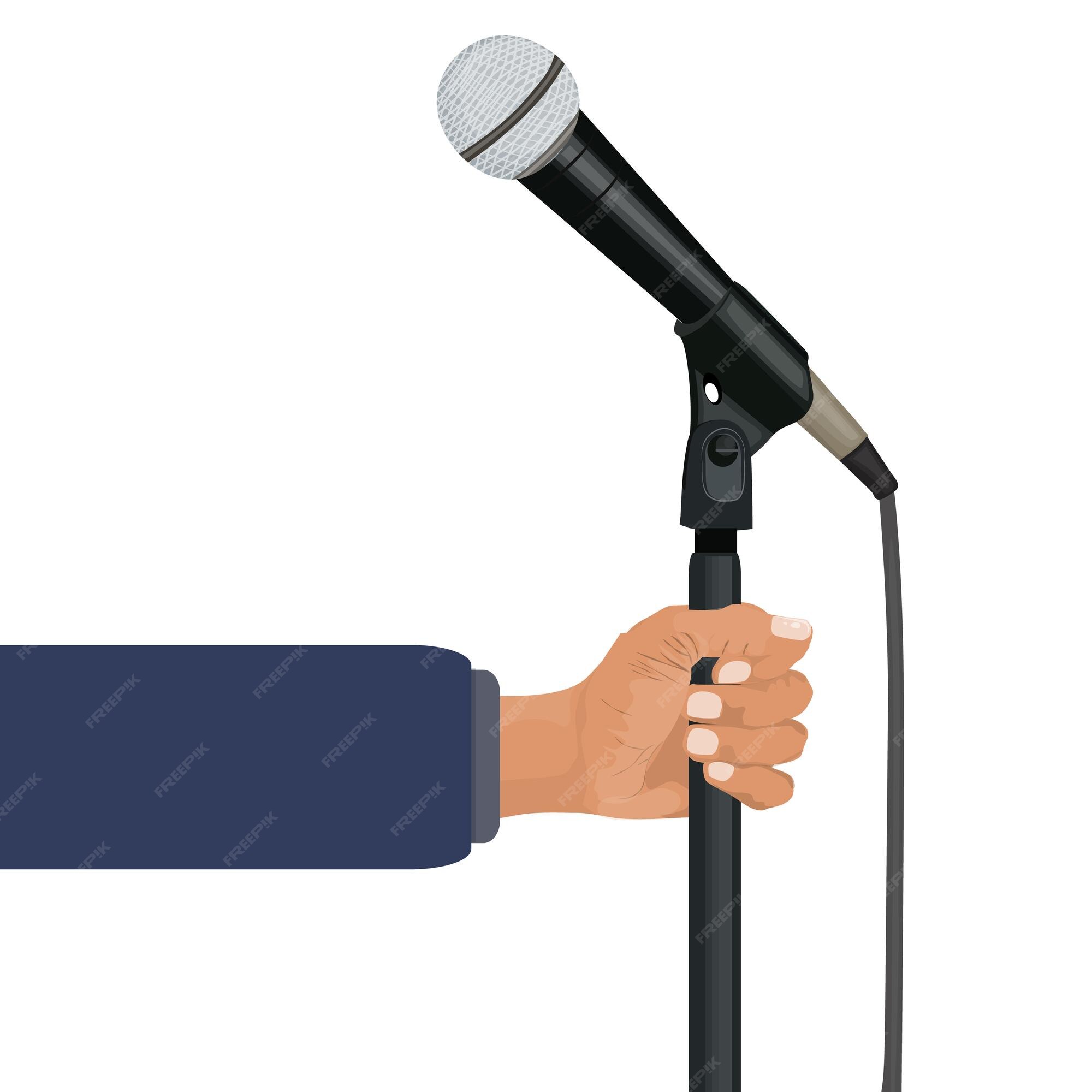 Premium Vector | Vector of a hand holding microphone vector illustration Premium Vector | Vector of a hand holding microphone vector illustration