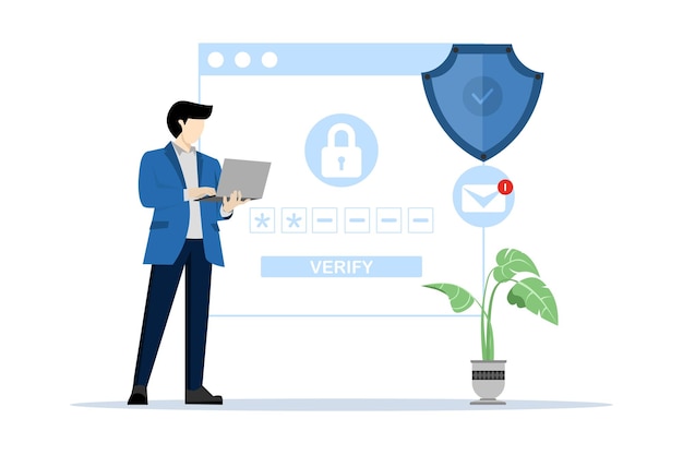 Premium Vector | Vector illustration of 2 step authentication concept ... Premium Vector | Vector illustration of 2 step authentication concept ...