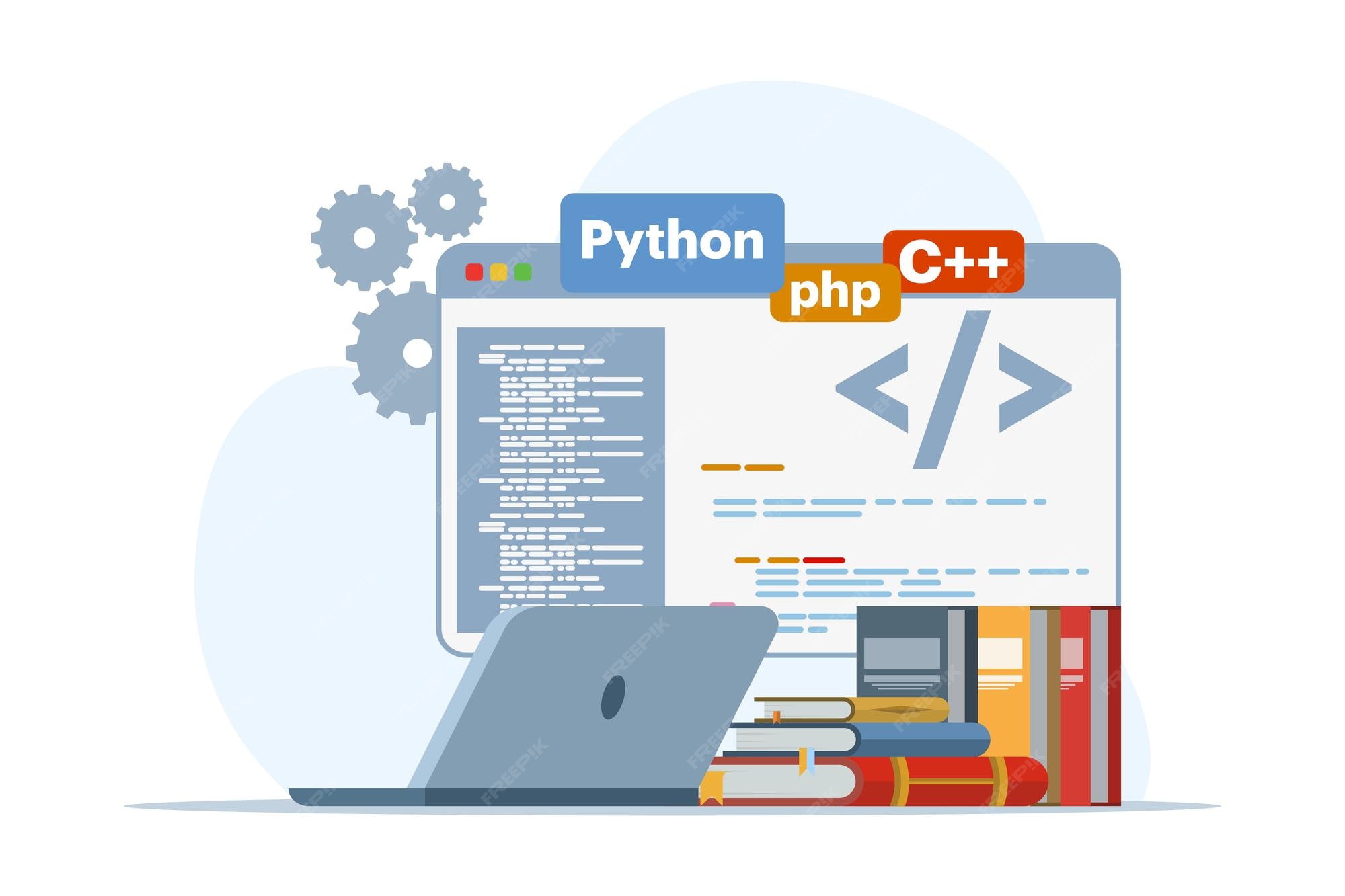 Premium Vector | Vector illustration about Concept of web development or programming language