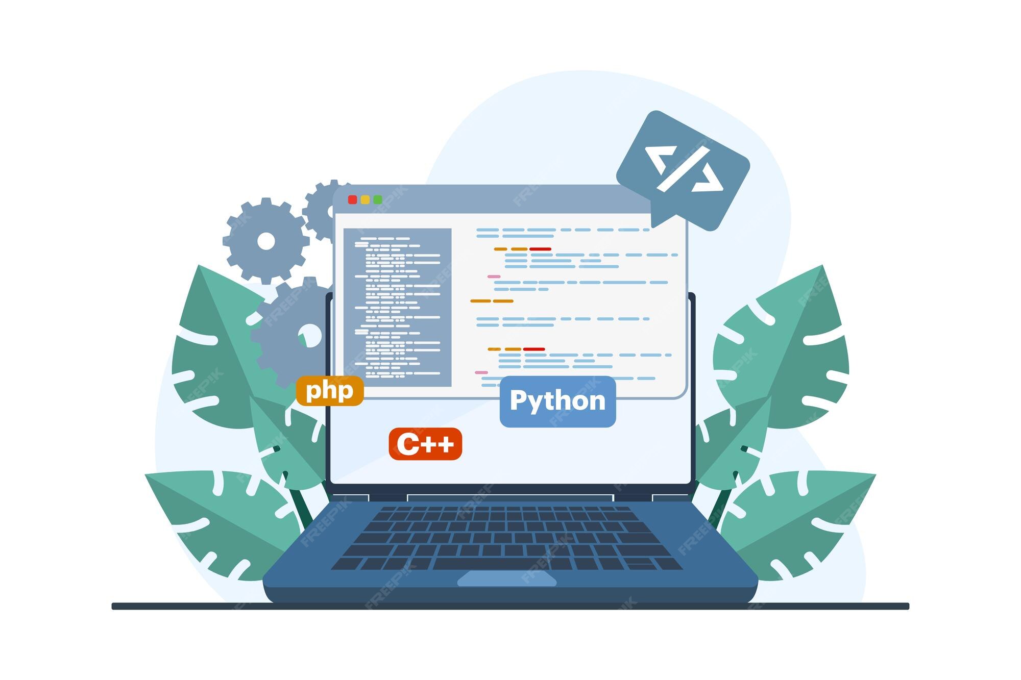 Premium Vector | Vector illustration about Concept of web development or programming language