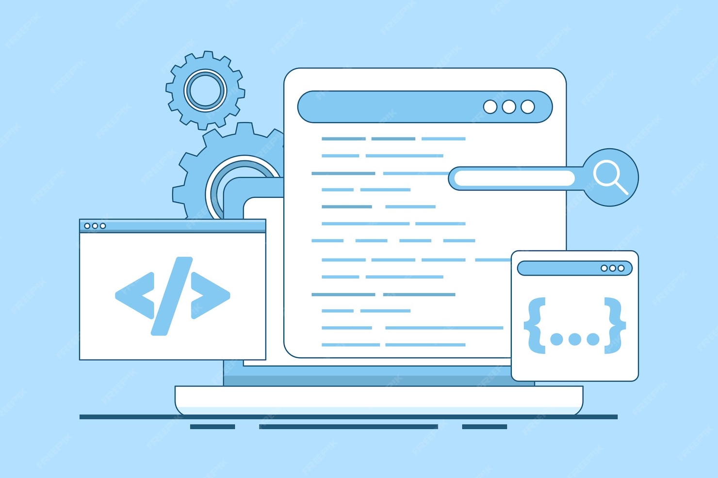 Premium Vector | Vector illustration about Programming Concept or Software development and ...