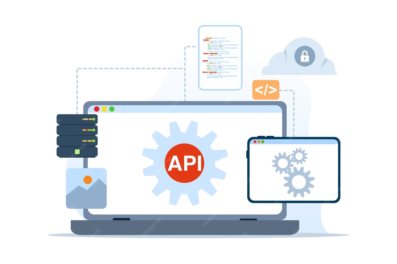 Premium Vector Vector Illustration Of Api Application Programming Interface Concept Of Coding