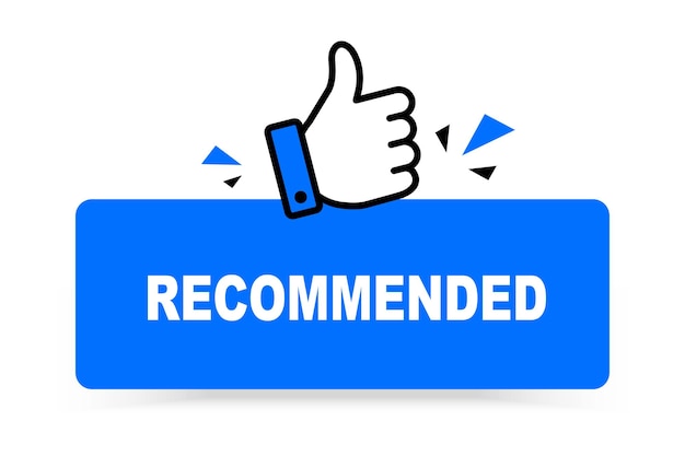 Premium Vector | Vector illustration banner recommended with thumbs up ... Premium Vector | Vector illustration banner recommended with thumbs up ...