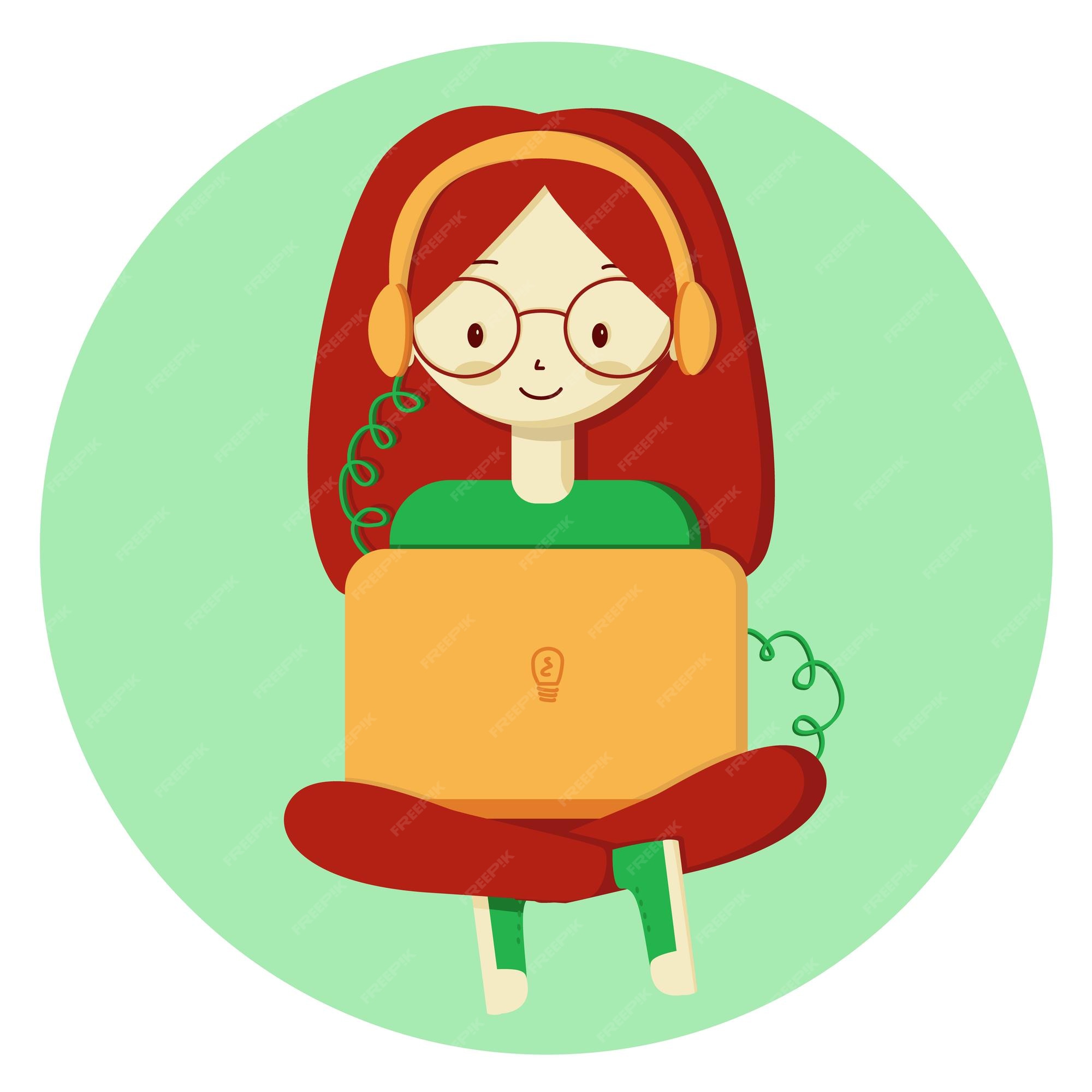 Premium Vector | Vector illustration cartoon cute girl programmer coder ... Premium Vector | Vector illustration cartoon cute girl programmer coder ...