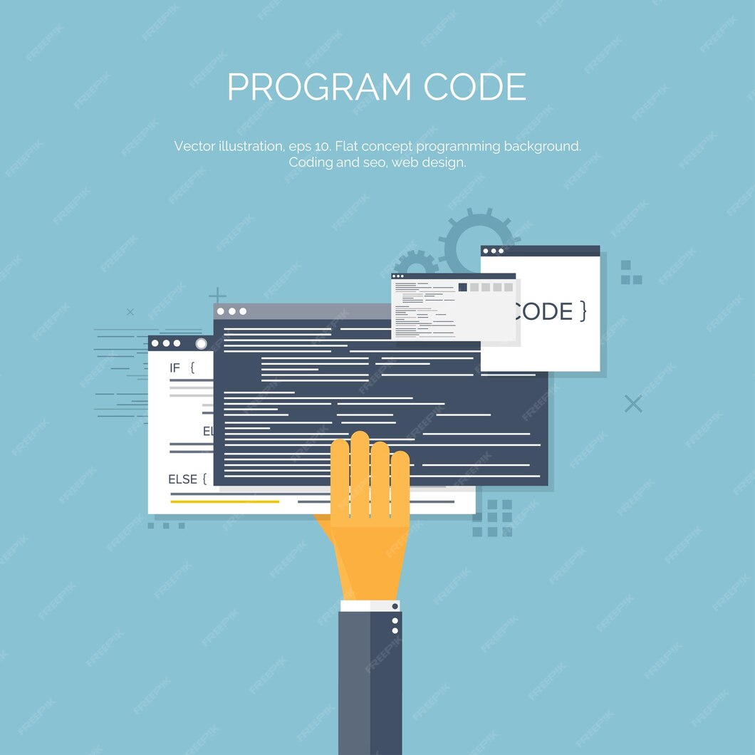 Premium Vector | Vector illustration flat computing background programming coding web ...