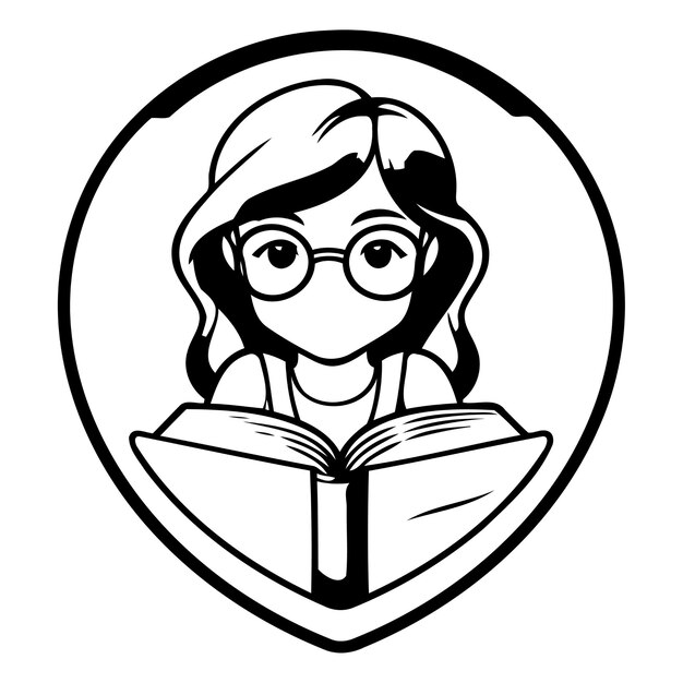 Premium Vector Vector Illustration Of A Girl Reading A Book In The