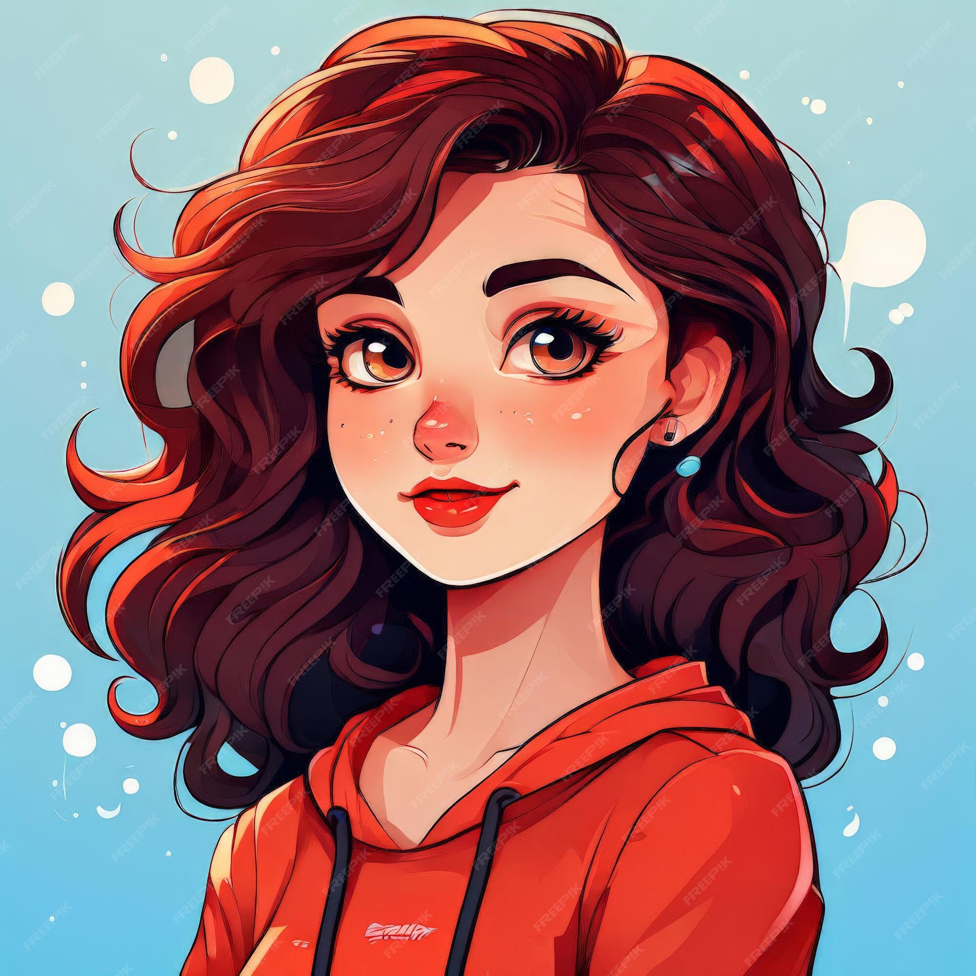 Premium Vector Vector Illustration Of A Girl With Red Hair Vector Illustration Of A Girl With