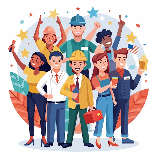 Premium Vector | Vector Illustration A Group Of People In Different ... Premium Vector | Vector Illustration A Group Of People In Different ...