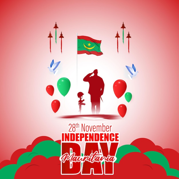 Premium Vector Vector Illustration Of Happy Mauritania Independence
