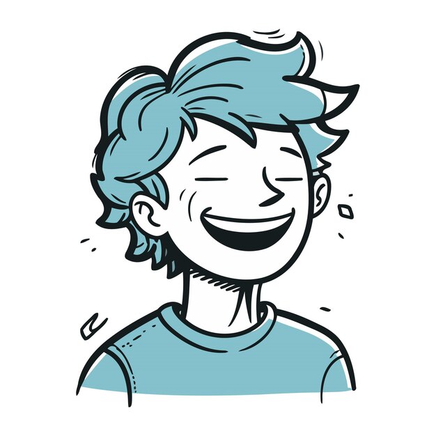 Premium Vector | Vector illustration of a happy young man smiling ... Premium Vector | Vector illustration of a happy young man smiling ...