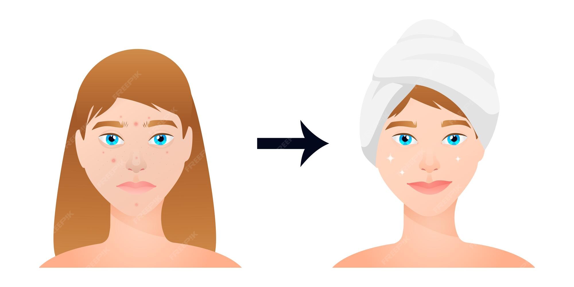 Premium Vector Vector Illustration Set Of Skin Care Girl Face Washes