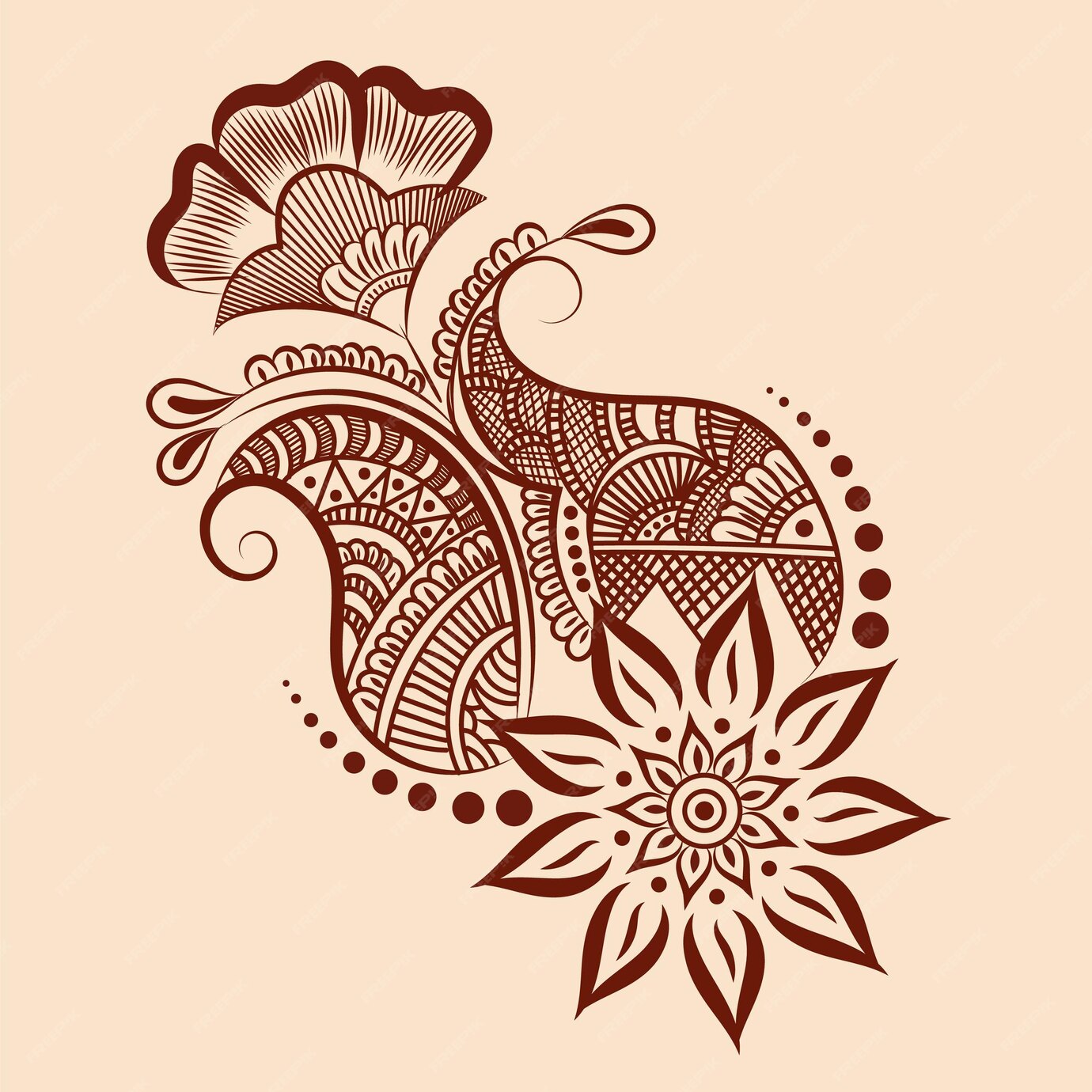 Premium Vector Vector Illustration Of Traditional Indian Henna Mehndi