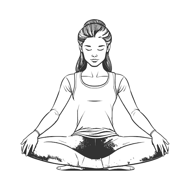 Premium Vector Vector Illustration Of Woman Meditating In Lotus Position