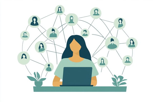 Vector Illustration Woman Sitting Desk | Premium AI-generated vector Vector Illustration Woman Sitting Desk | Premium AI-generated vector