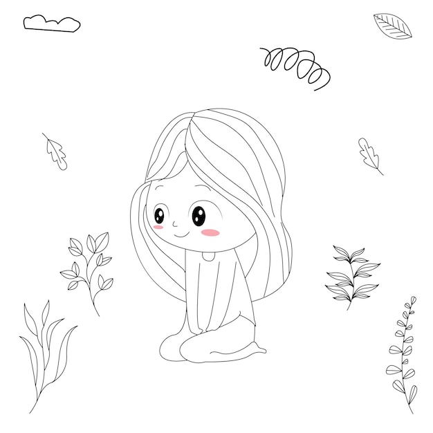 Premium Vector | Vector image of beautiful girl sitting relaxed smiling Premium Vector | Vector image of beautiful girl sitting relaxed smiling