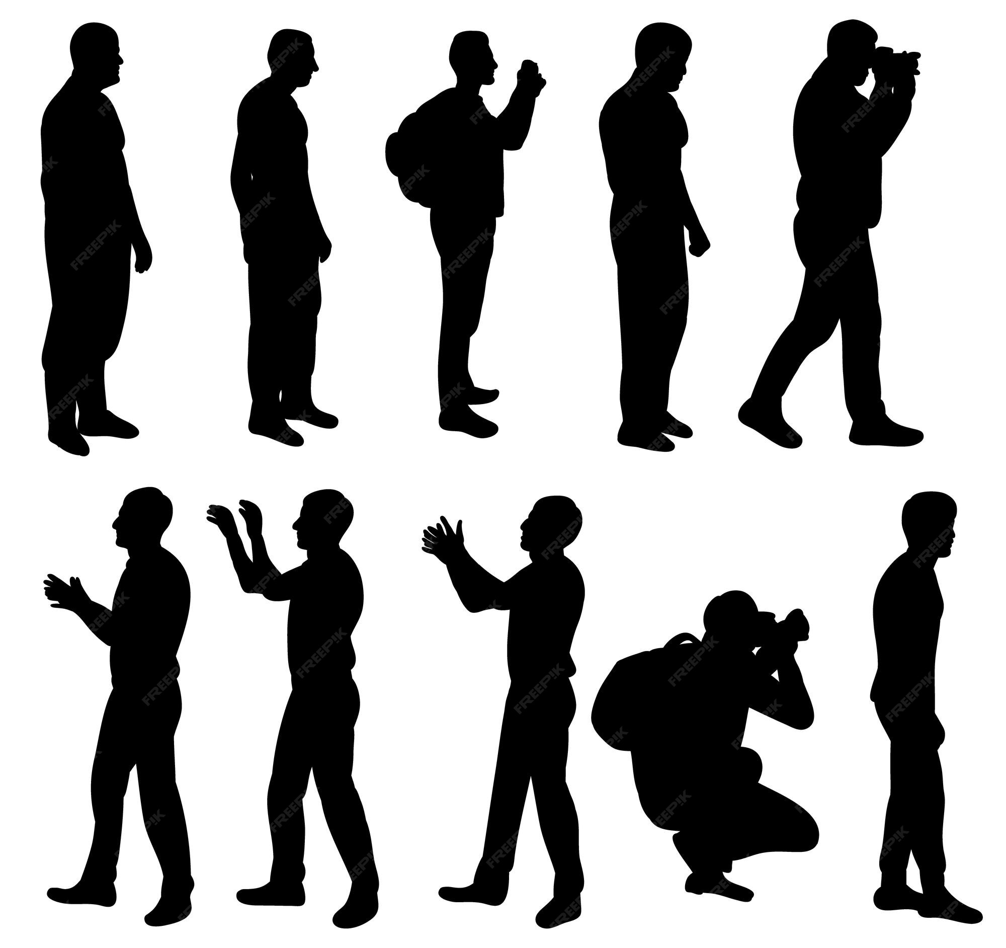 Premium Vector | Vector, isolated, silhouette man collection Premium Vector | Vector, isolated, silhouette man collection