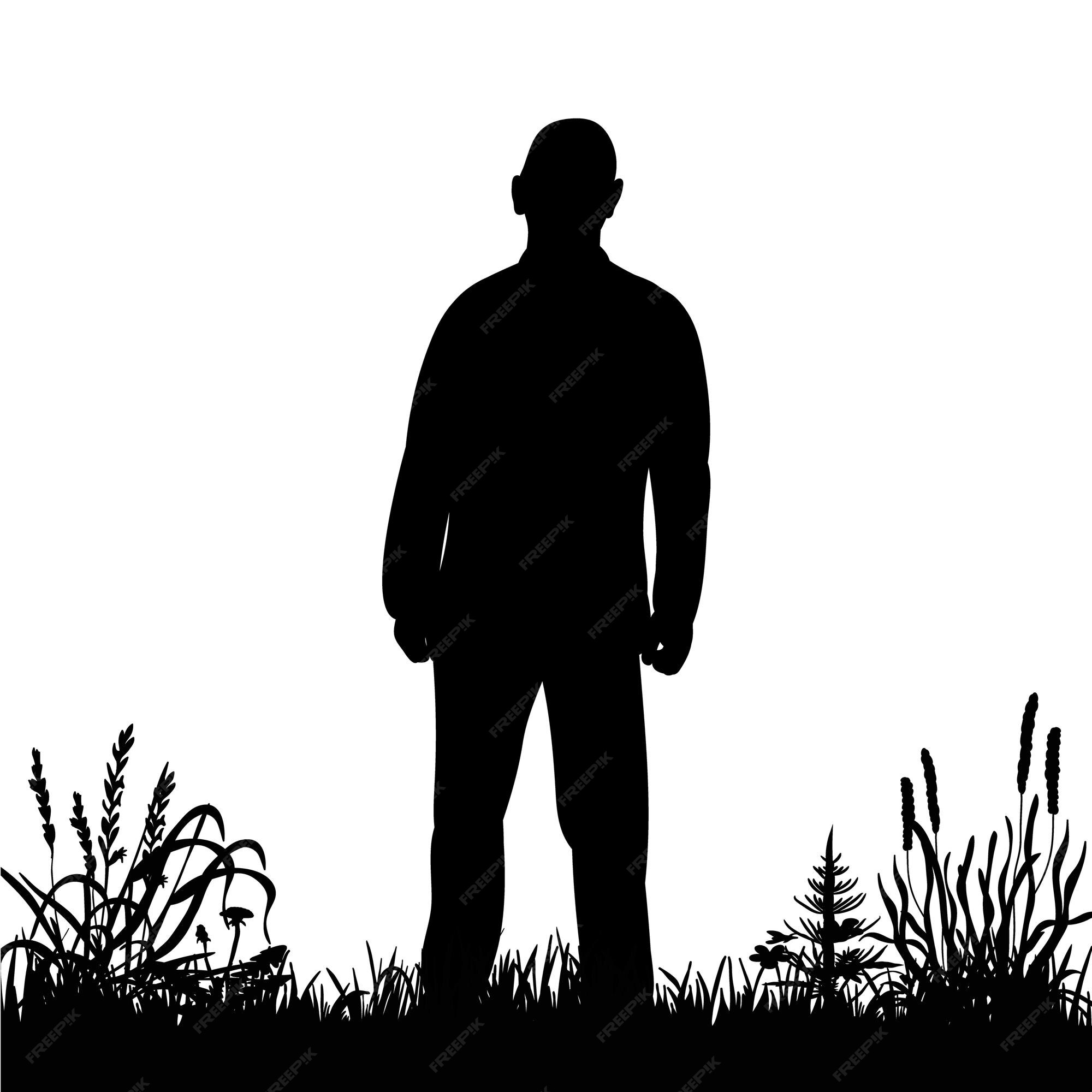 Premium Vector | Vector isolated silhouette man in the nature Premium Vector | Vector isolated silhouette man in the nature