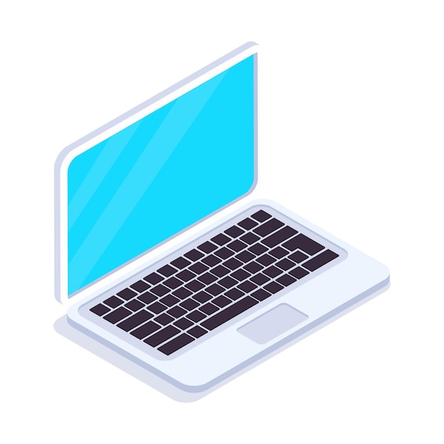 Premium Vector | Vector isometric laptop isolated on white background Premium Vector | Vector isometric laptop isolated on white background