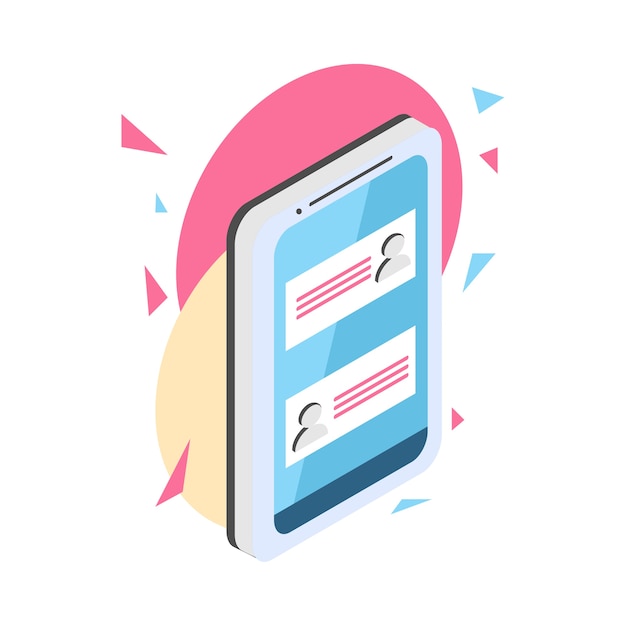 Premium Vector | Vector isometric smartphone concept Premium Vector | Vector isometric smartphone concept