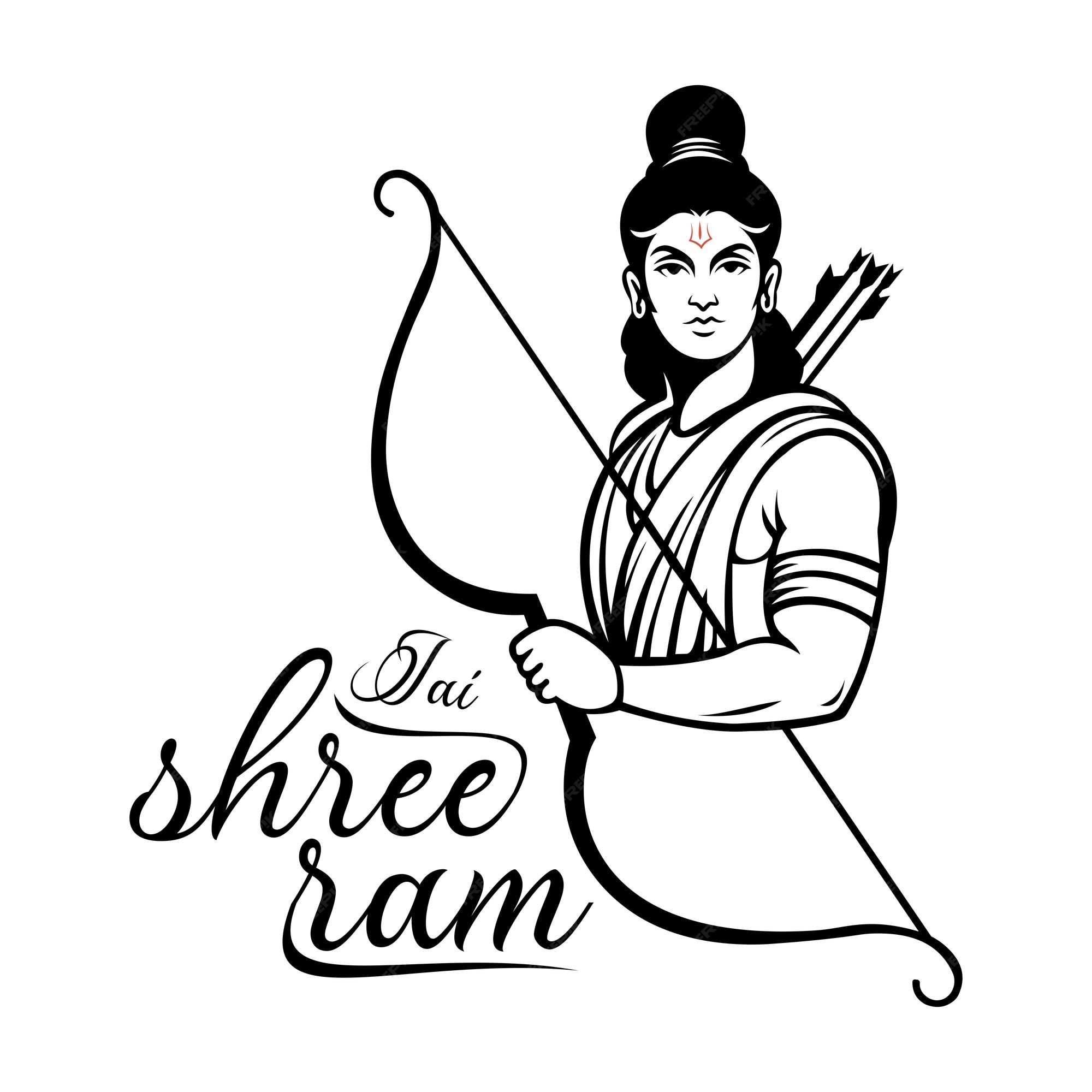 Premium Vector Vector Jai Shree Ram Illustration And Bow Arrow