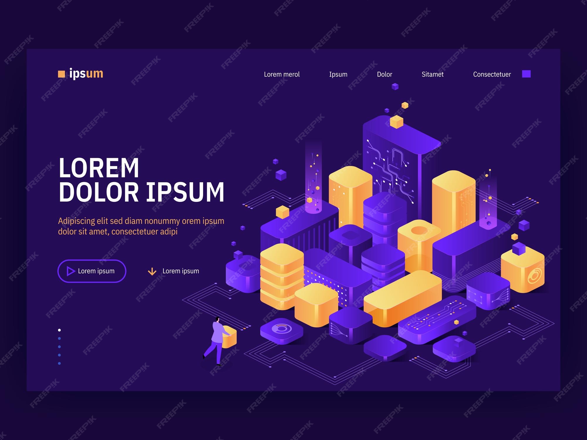 Premium Vector | Vector landing page of isometric tech concept engineer ...