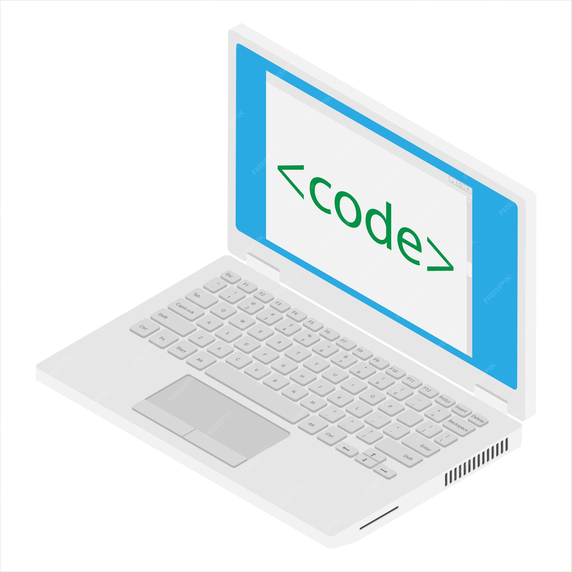 Premium Vector | Vector laptop coding concept. web developer, design, programming. laptop screen ...