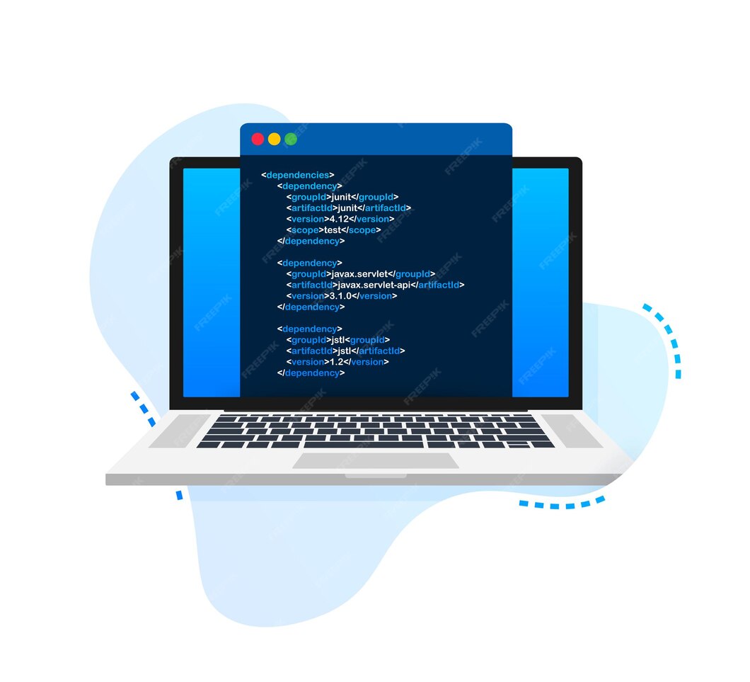 Premium Vector Vector Laptop Coding Pattern Web Developer Design Programming