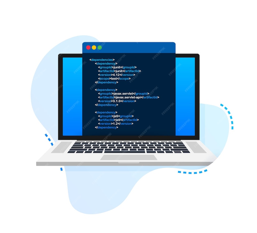 Premium Vector | Vector laptop coding pattern Web developer design ...