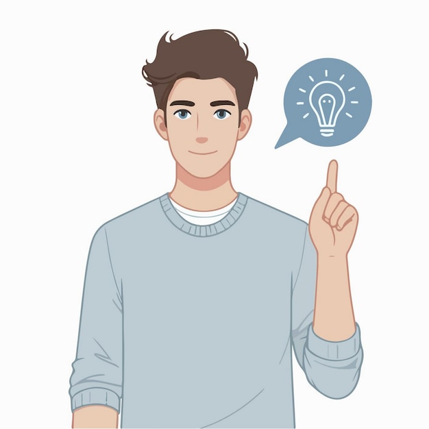Premium Vector | Vector man showing good idea gesture Premium Vector | Vector man showing good idea gesture