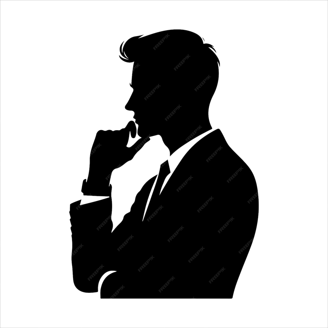 Premium Vector | Vector man thinking thinking man silhouette vector Premium Vector | Vector man thinking thinking man silhouette vector