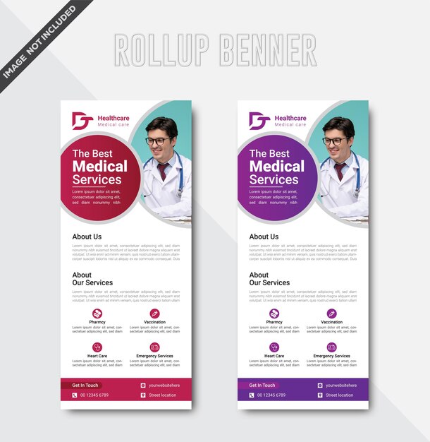 Premium Vector | Vector medical roll up banner templates Premium Vector | Vector medical roll up banner templates